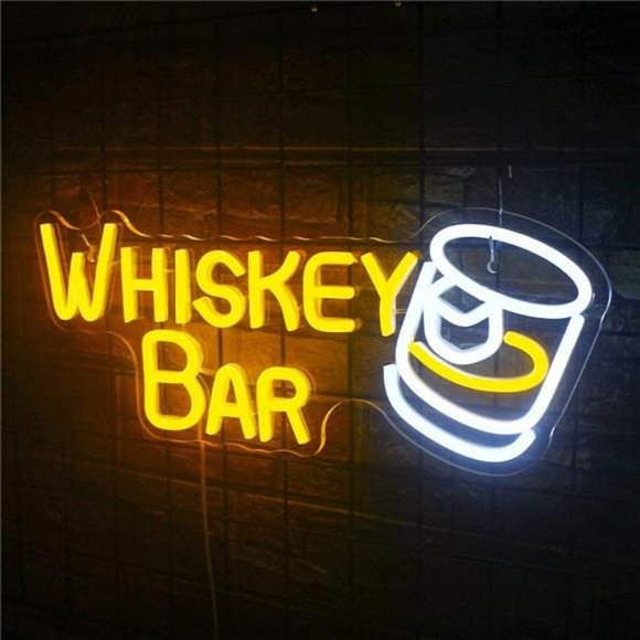 Accents | Whiskey Bar Neon Sign Led Neon Lights For Wall Decor Light Up ...